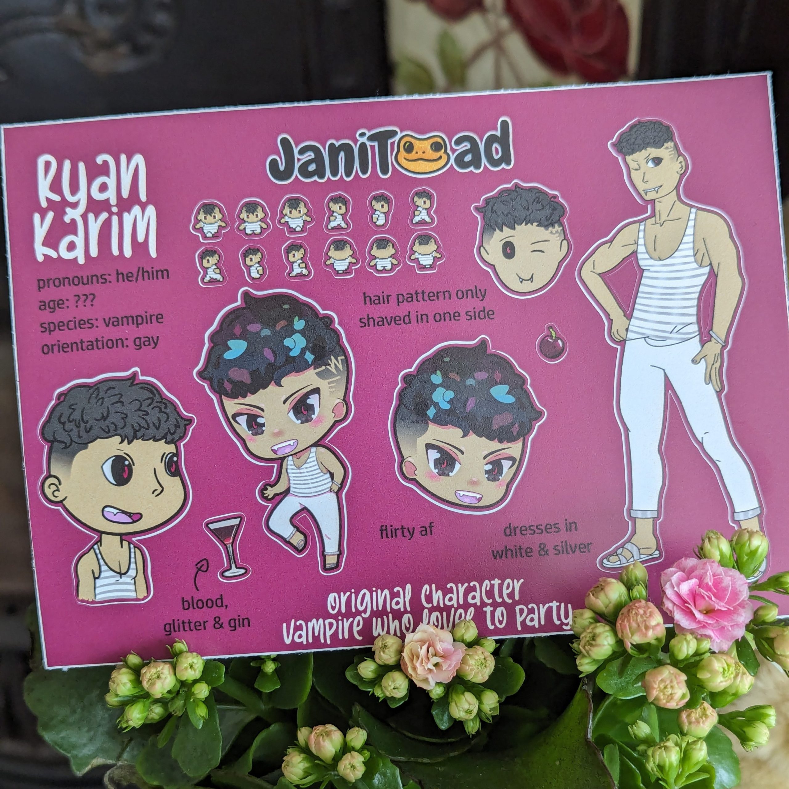 OC Ryan Ref Sheet Sticker Sheet - Janitoad
